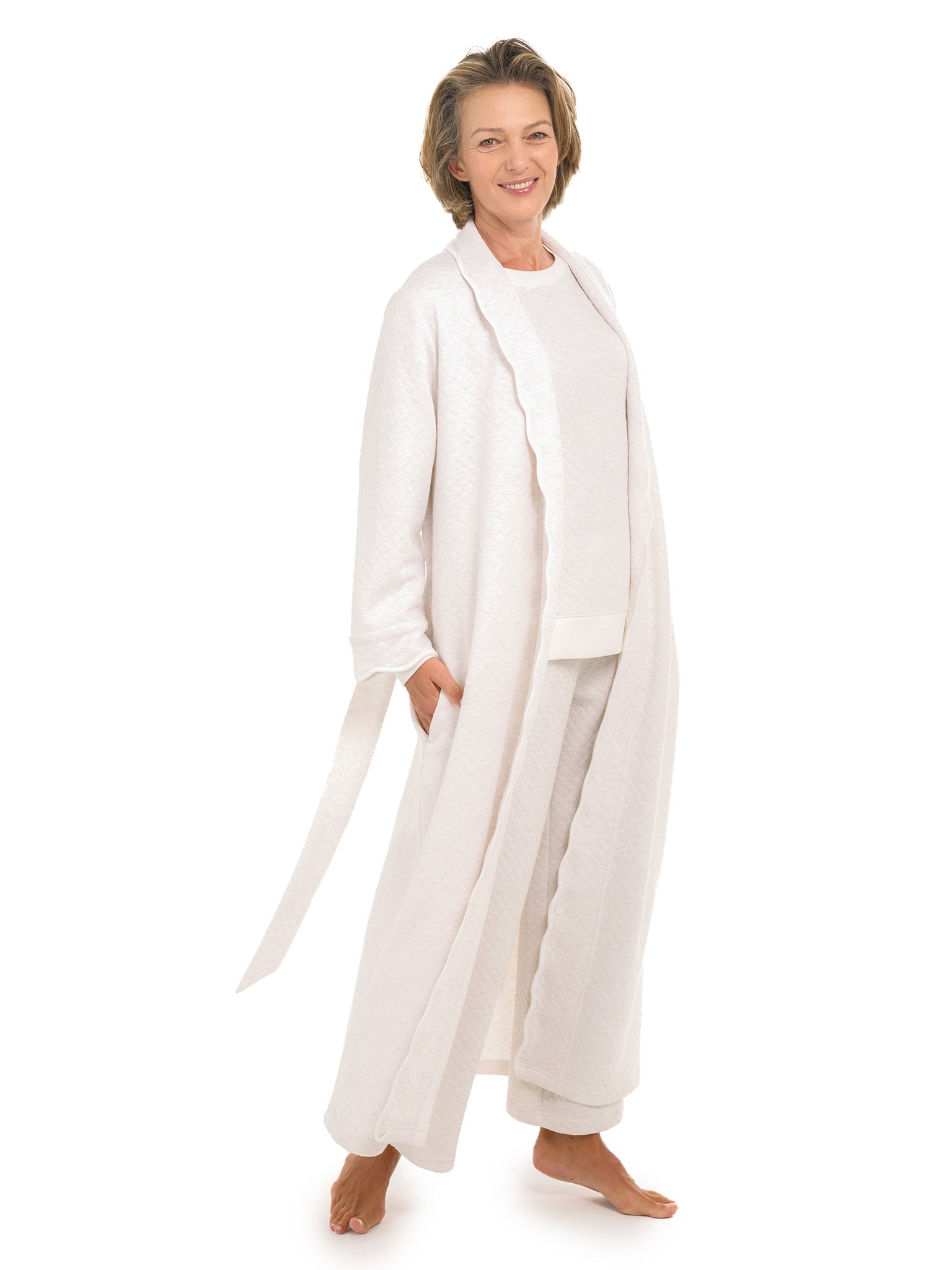 Oatmeal Quilted Classic Robe – Heidi Carey