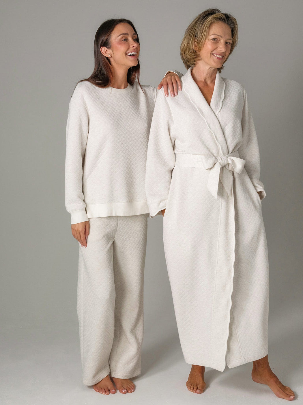 Oatmeal Quilted Classic Robe – Heidi Carey