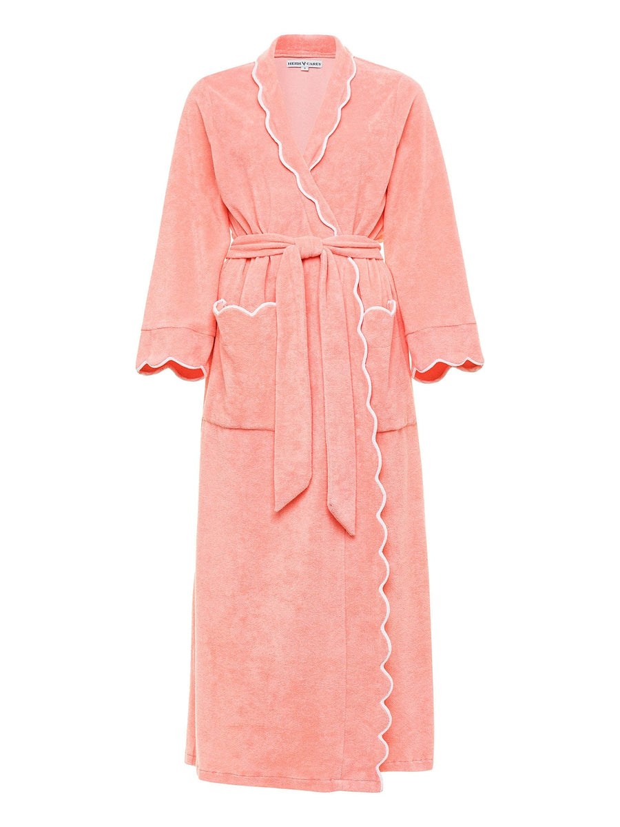 Coral French Terry Classic Robe – Heidi Carey