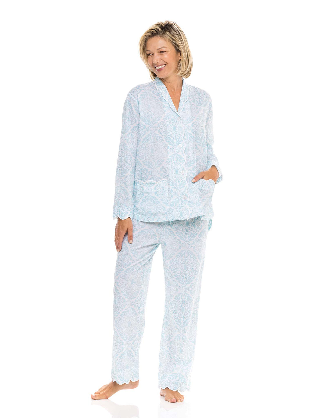 Ice Blue Filigree Pajamas – Heidi Carey