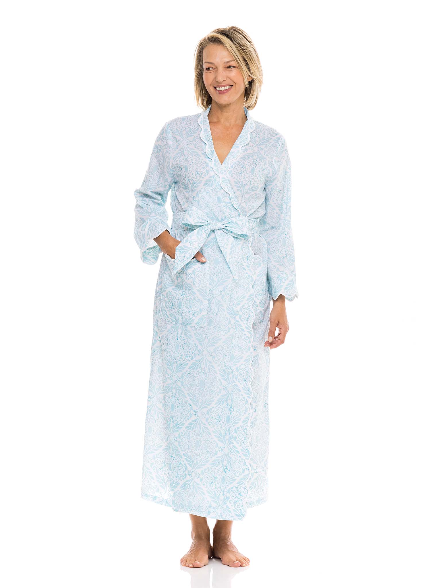Ice Blue Filigree Classic Robe – Heidi Carey